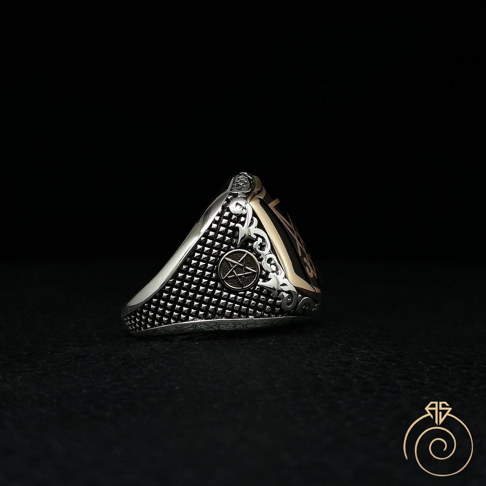 Unique Mens Sigil of Lucifer Ring, Satanic Silver Jewelry With ...