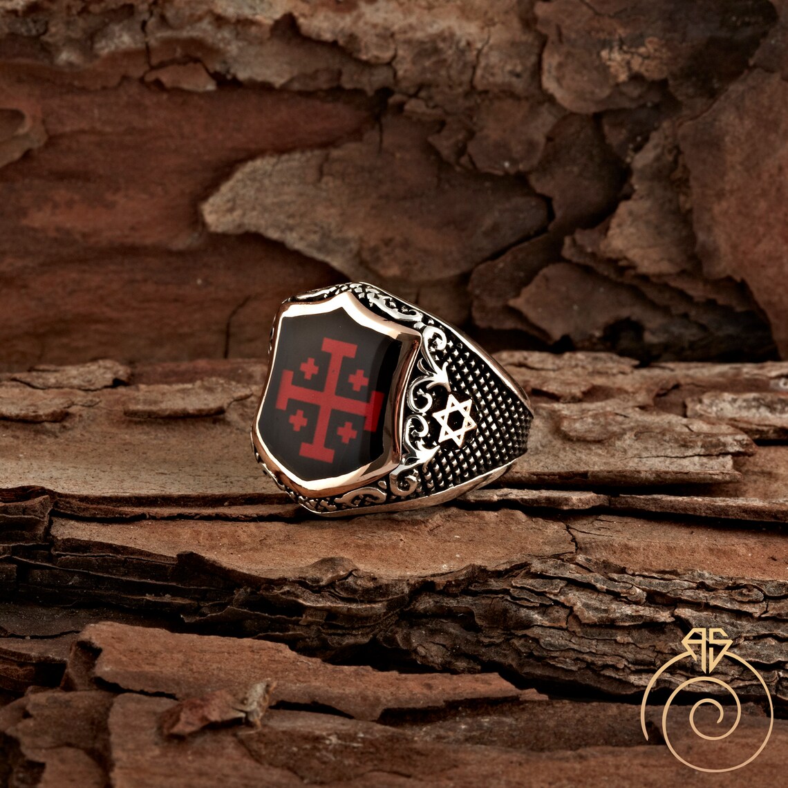Mens Kingdom of Jerusalem Cross Ring Customized Jewelry Religious Ring ...