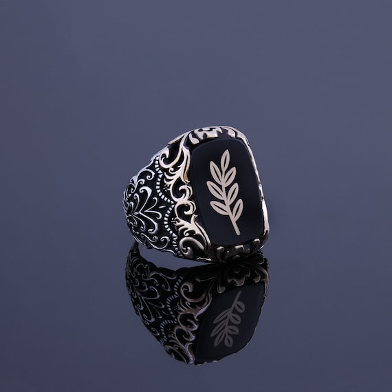 Acacia Tree Leaf Seal Freemason Ring Immortality Symbol | Etsy