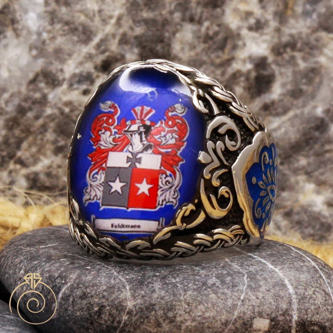 Family Crest Ring Anniversary Gift, Custom Made Fraternal Class Ring ...