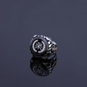 Mens Chi Rho Ring Christogram Ring Sword Christianity Gift Roma Jewelry ...