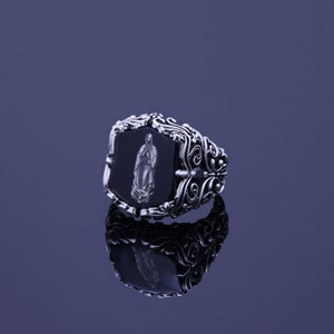 Virgin Mary Ring, Marian Consecration Ring, 925 Sterling Silver ...