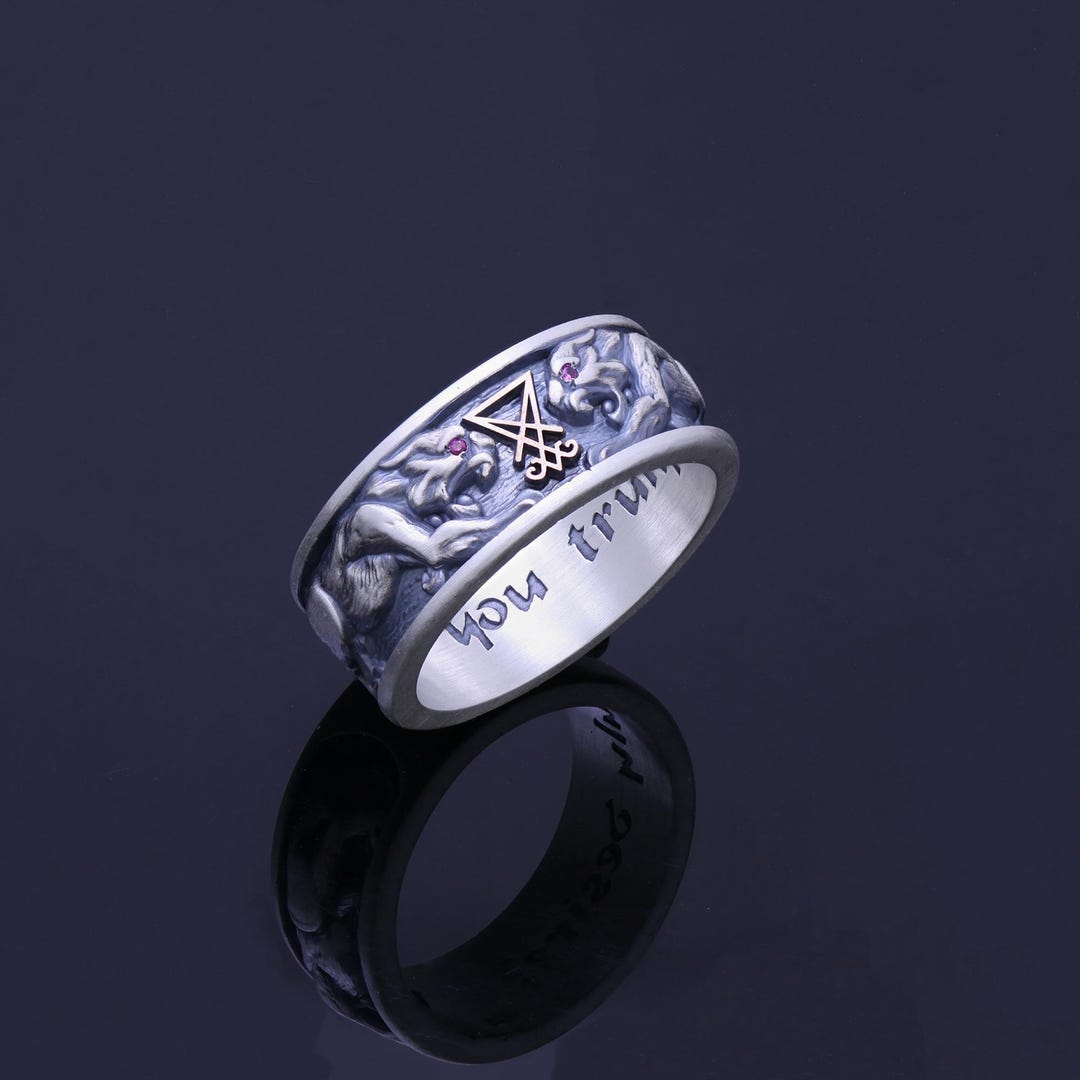 Unique Puma Sigil of Lucifer Ring Handmade Sterling Silver Satan ...