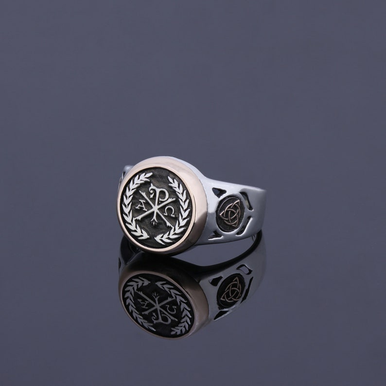 Mens Chi Rho Ring Christogram Christianity Triquetra Ring - Etsy