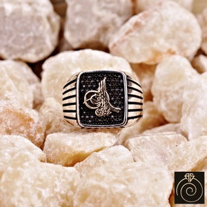 Unique Mens Ring Vintage Empire Rings for Men Heraldic Sultan Signet ...