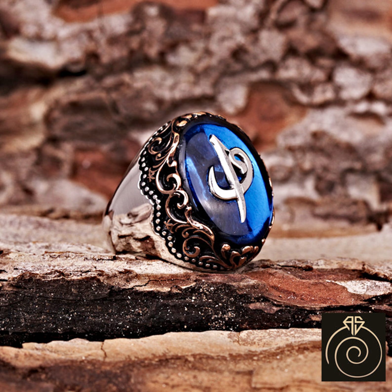 Mens Ring Engraved Muslim Signet Islamic Letter Ring for Men | Etsy