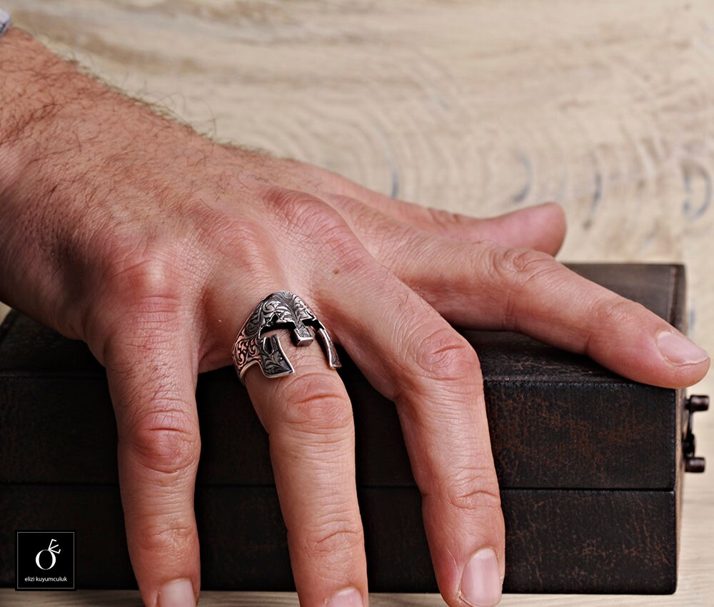Antique Mens Ring Vintage Warrior Spartan Gladiator Ring | Etsy