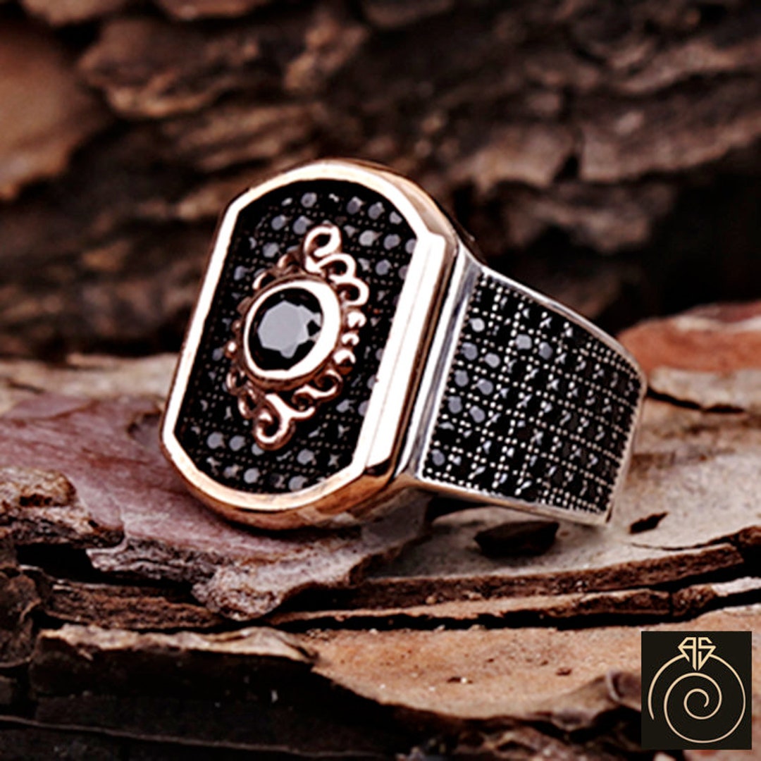Unique Men's Engagement Ring, Sterling Silver Suite Jewelry Wedding ...