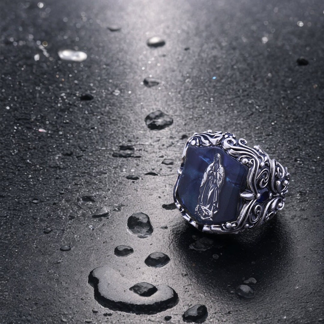 Virgin Mary Ring, Marian Consecration Ring, 925 Sterling Silver ...