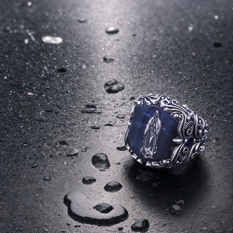 Virgin Mary Ring, Marian Consecration Ring, 925 Sterling Silver ...