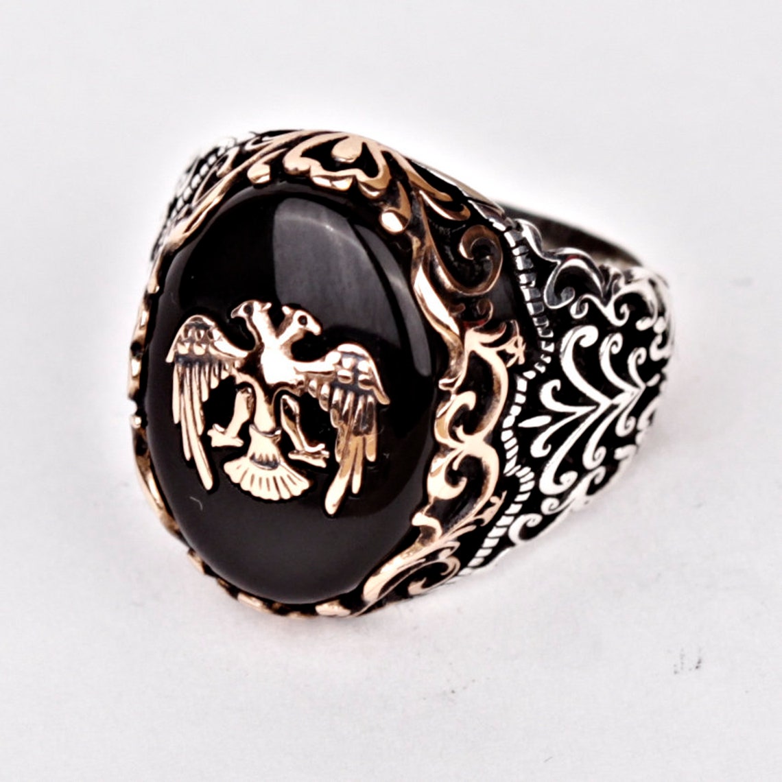 Heraldic Eagle Crest Signet Ring Double Headed Eagle Cool - Etsy