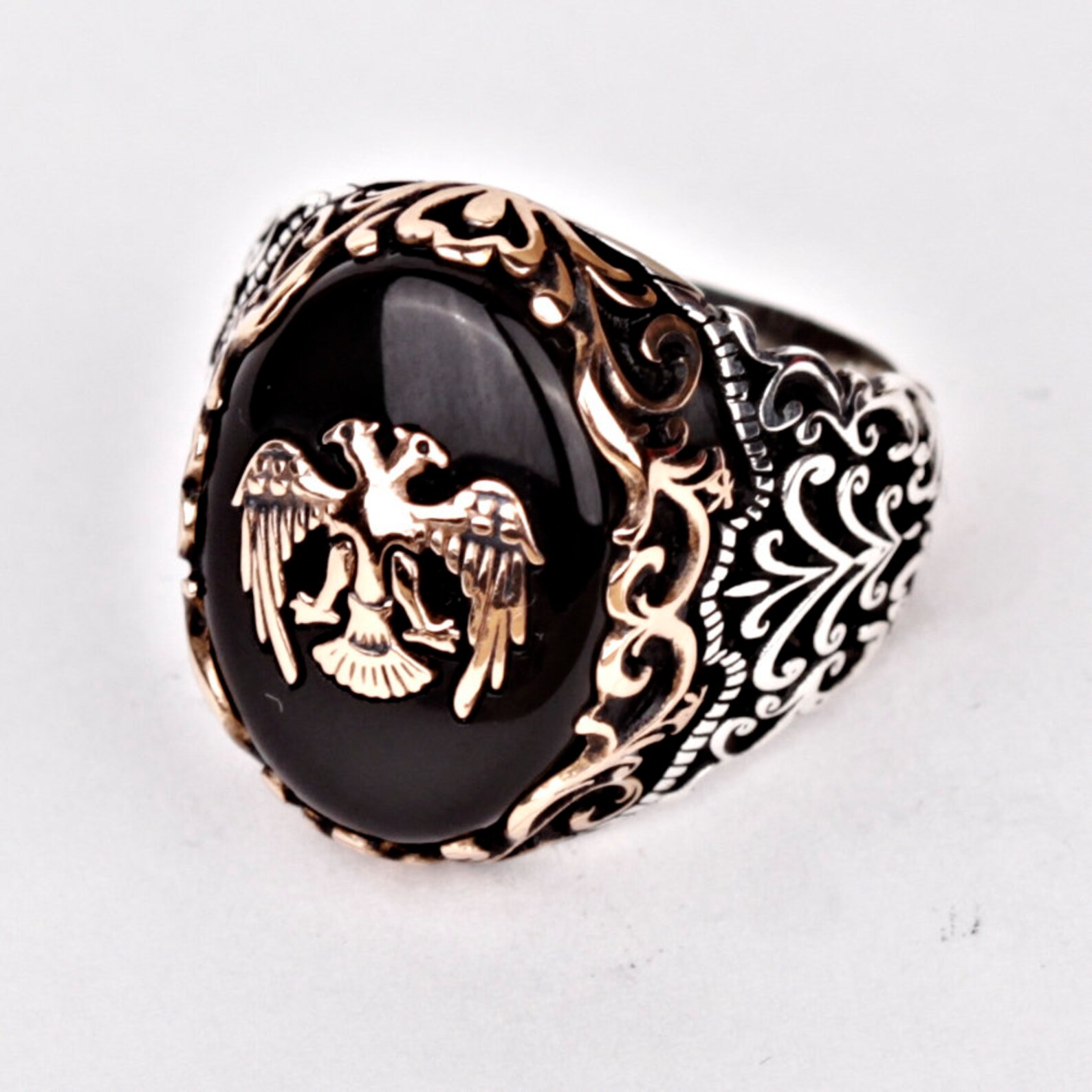 Heraldic Eagle Crest Signet Ring, Double Headed Eagle Cool Jewelry ...