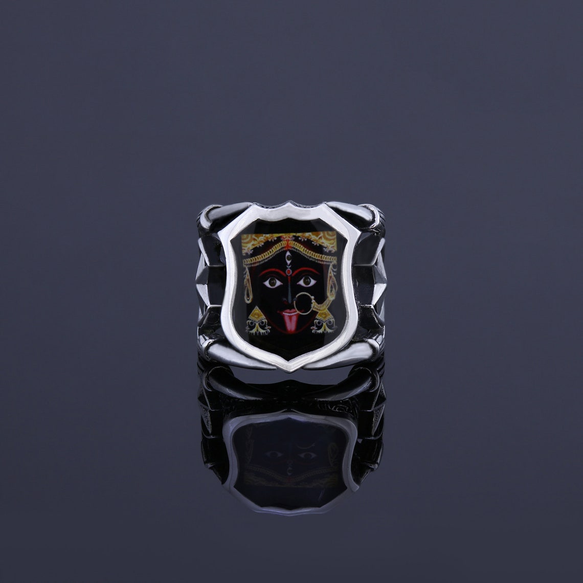 Mahakali Hindu Goddess Religious Jewelry Custom Made Ring Kali God of ...