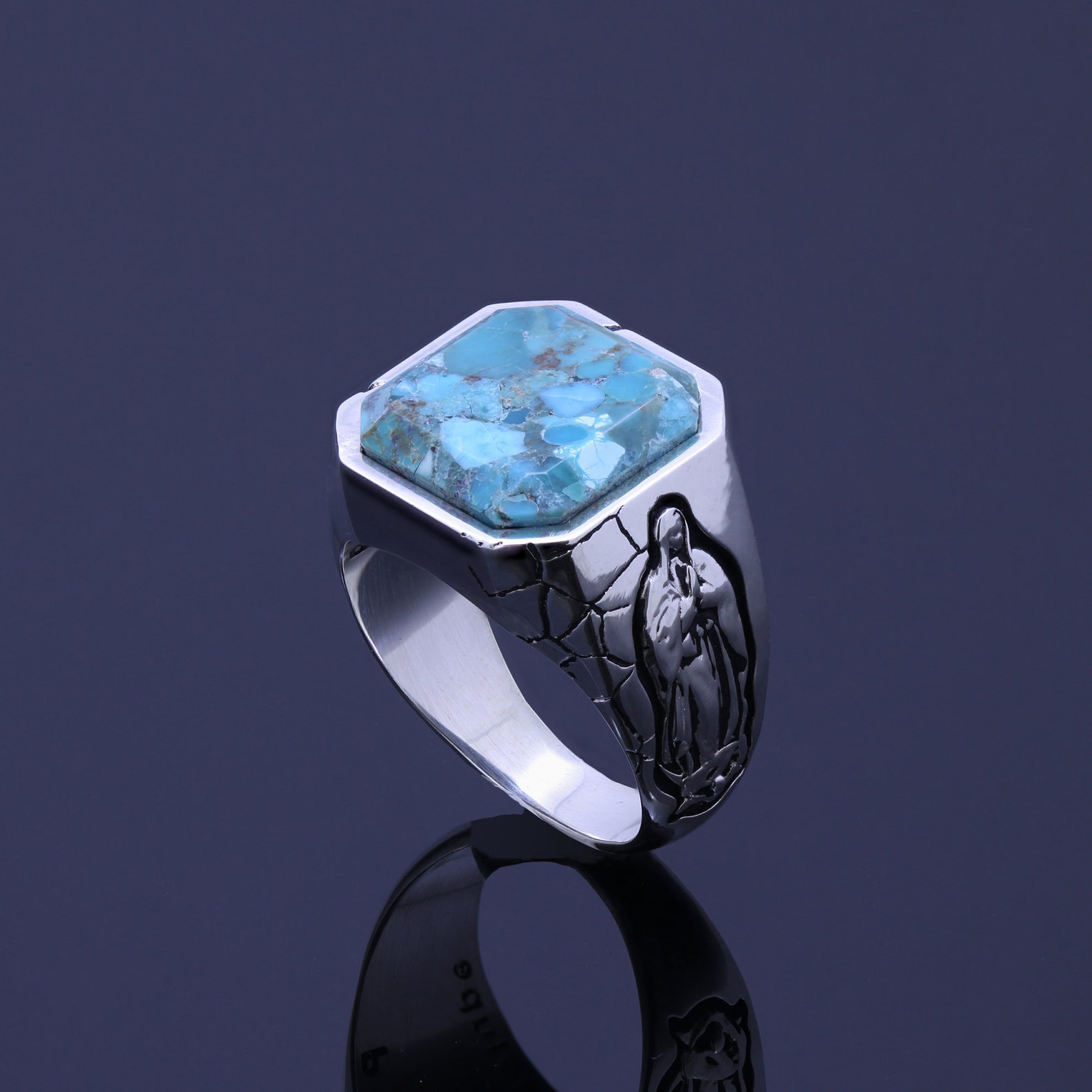Virgin Mary Ring, Marian Consecration Ring, Natural Gemstone Selection ...