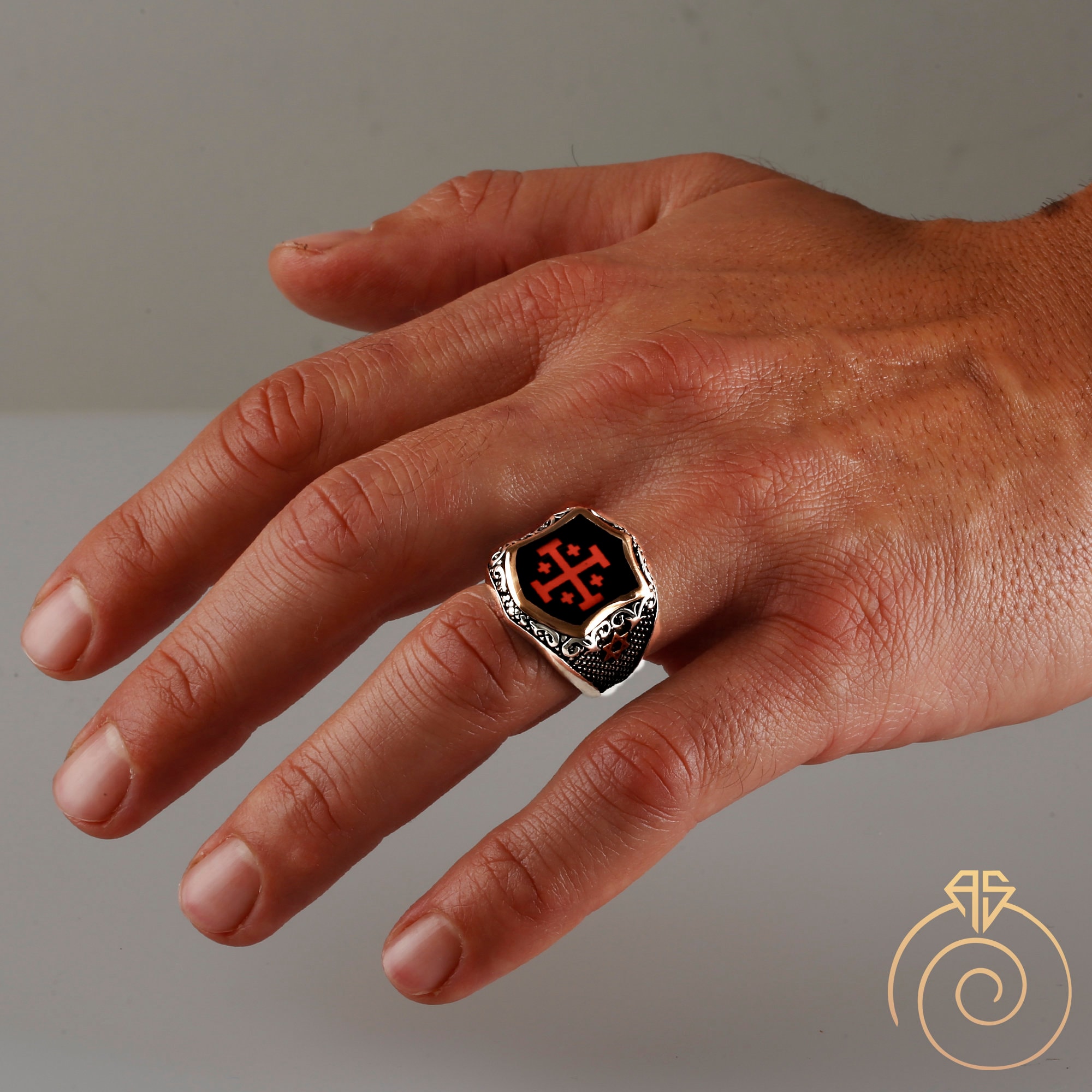 Mens Kingdom of Jerusalem Cross Ring Customized Jewelry Religious Ring ...