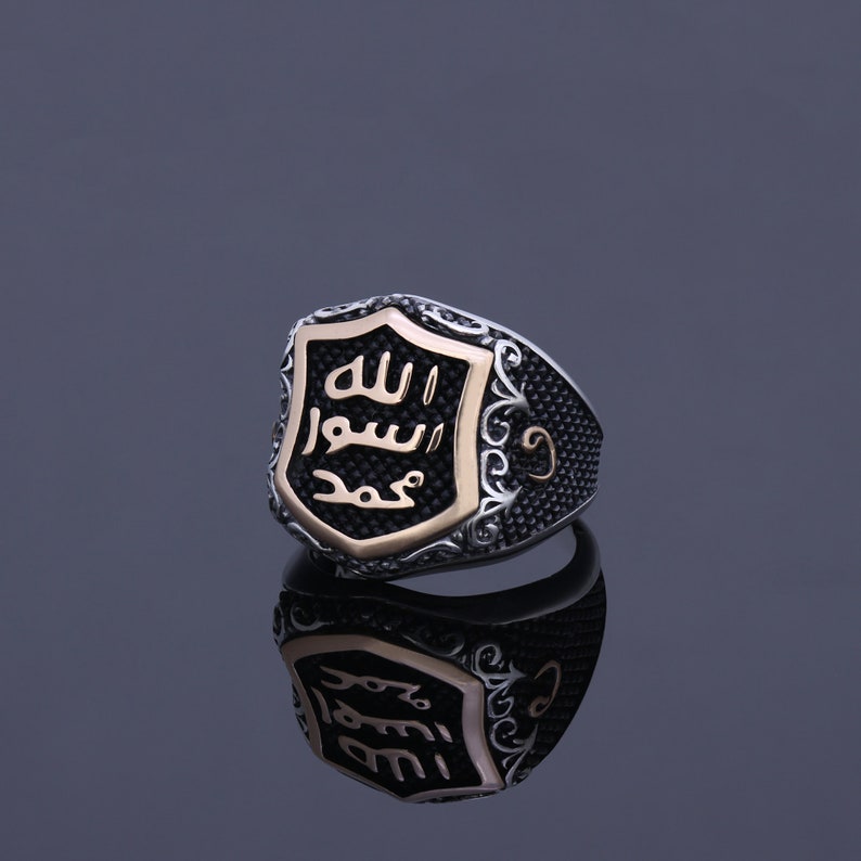 Unique Mens Rings Art Ring for Him Men Silver Engrave Arabic - Etsy