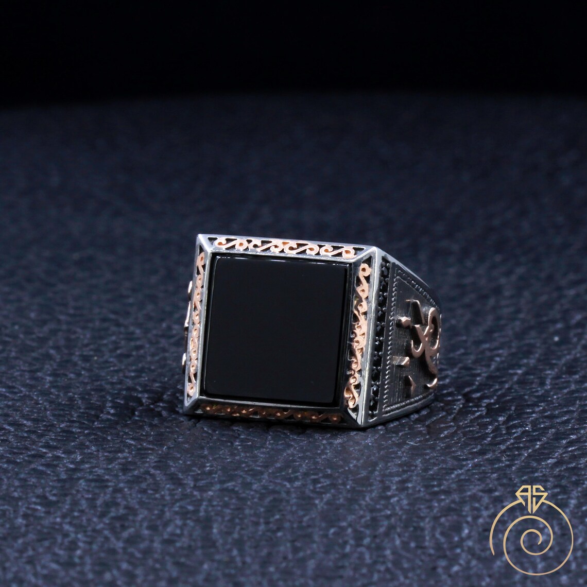 Scales of Justice Ring Square Black Onyx Stone Lawyer Ring - Etsy