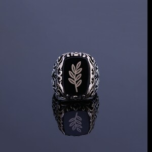 Acacia Tree Leaf Seal Freemason Ring, Immortality Symbol Masonic Ring ...