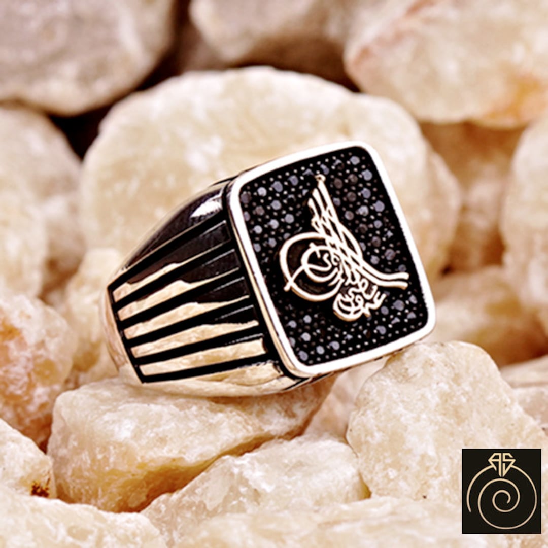 Unique Mens Ring Vintage Empire Rings for Men Heraldic Sultan Signet ...