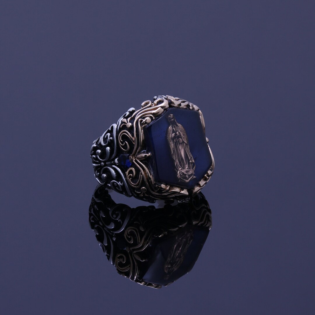 Virgin Mary Ring, Marian Consecration Ring, 925 Sterling Silver ...