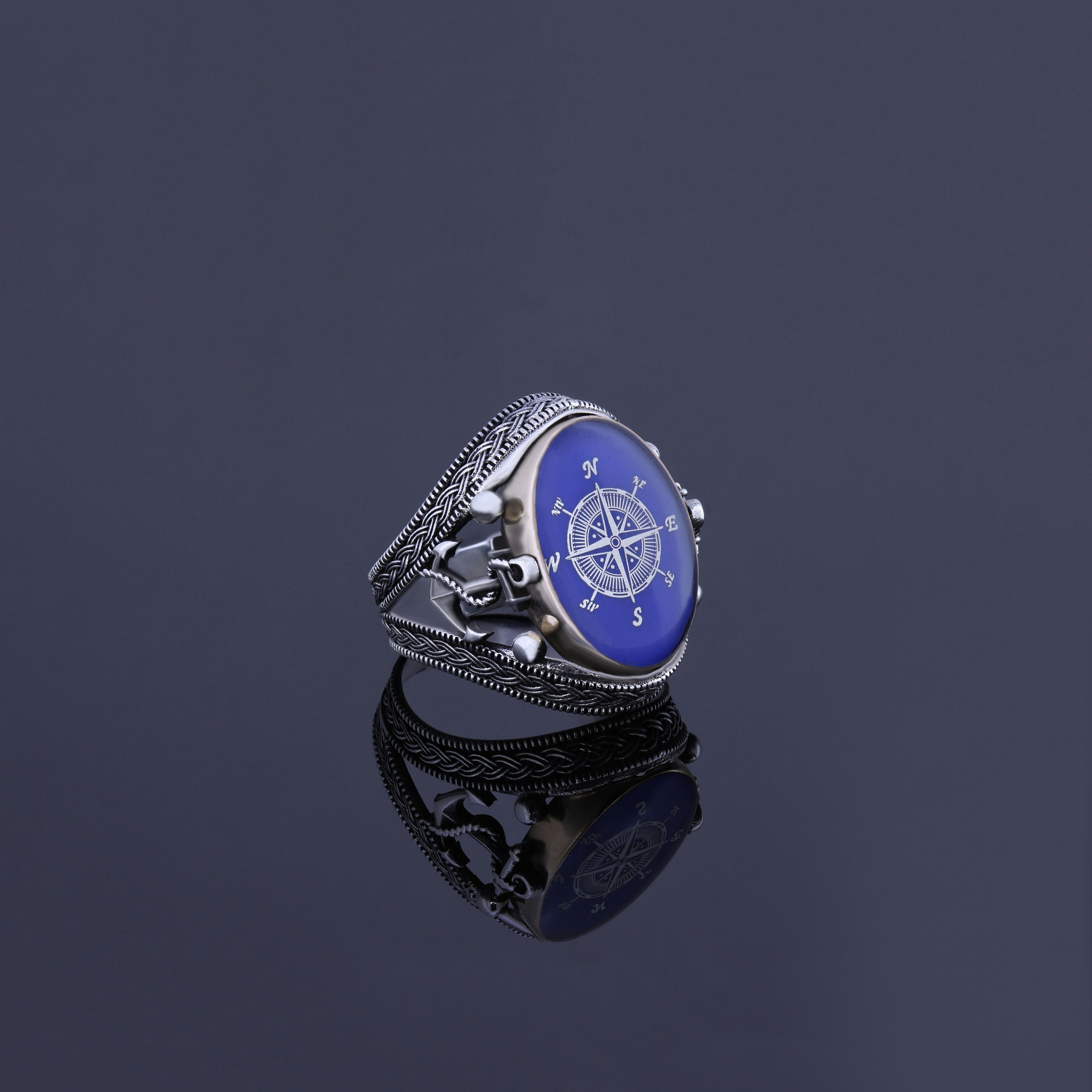 Sailor Ring Mens Signet Rings Vintage Navy Rings for Men Compass Ring ...