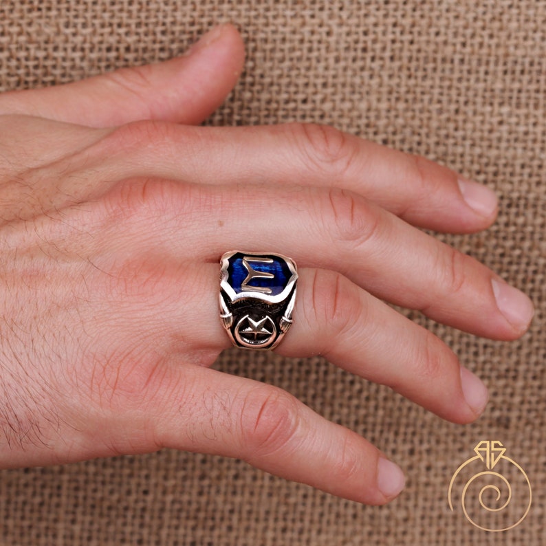 Kayi Ring for Men Silver Shield Rings Vintage Customized Mens - Etsy