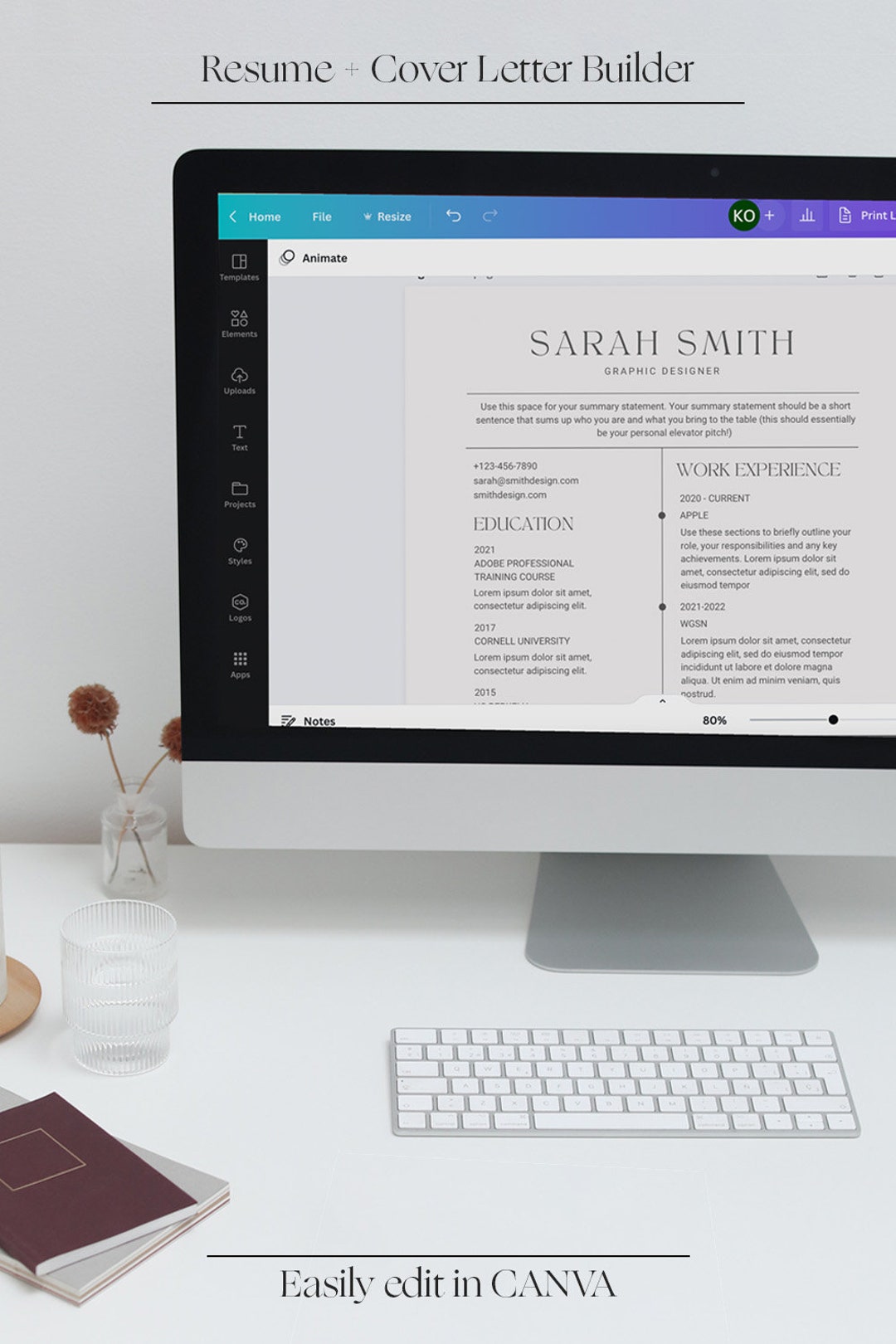 Digital Resume Template • Minimalist Resume Template • Canva Resume ...