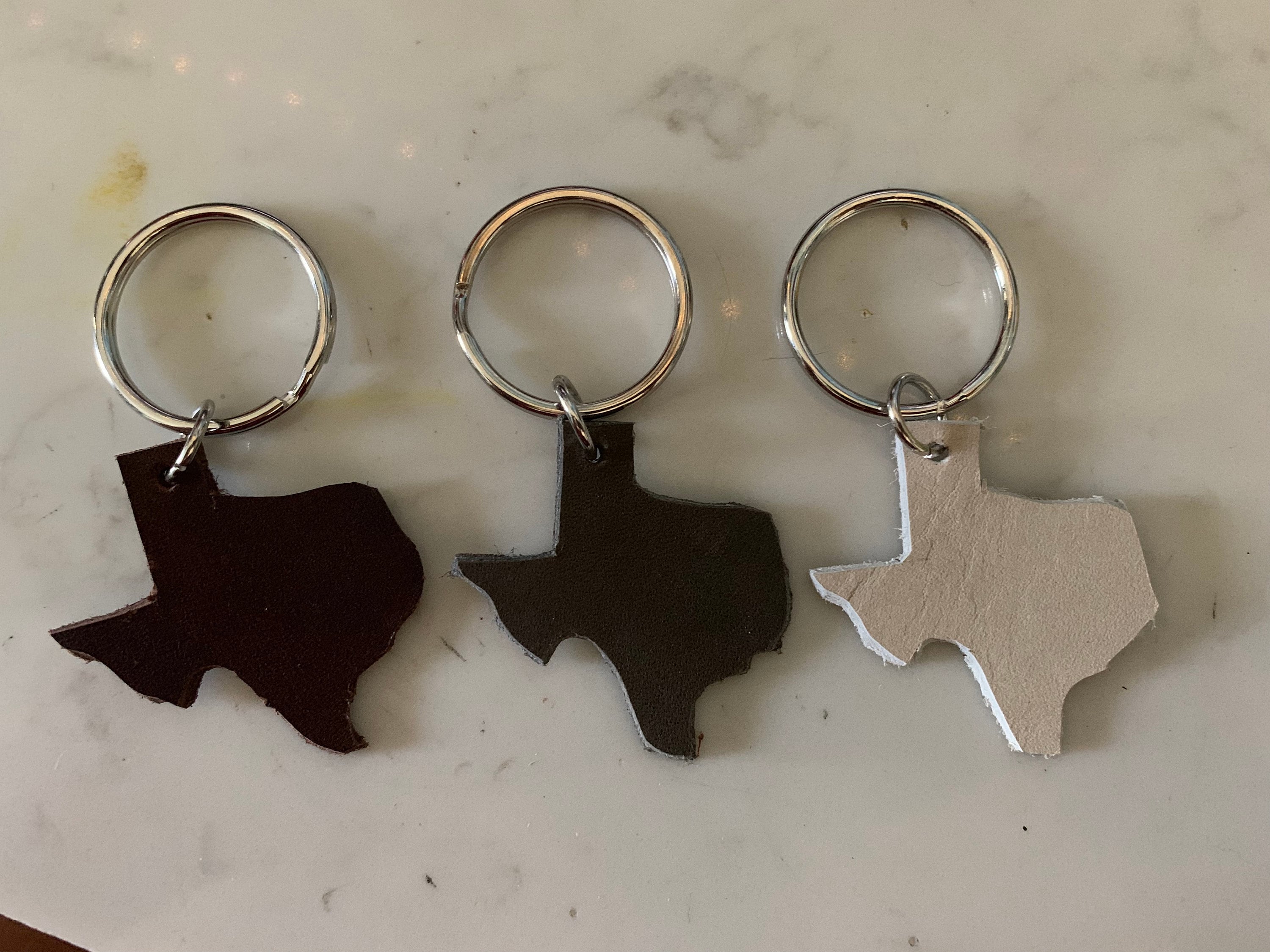 Tiny Texas Leather Keychain - Etsy.de