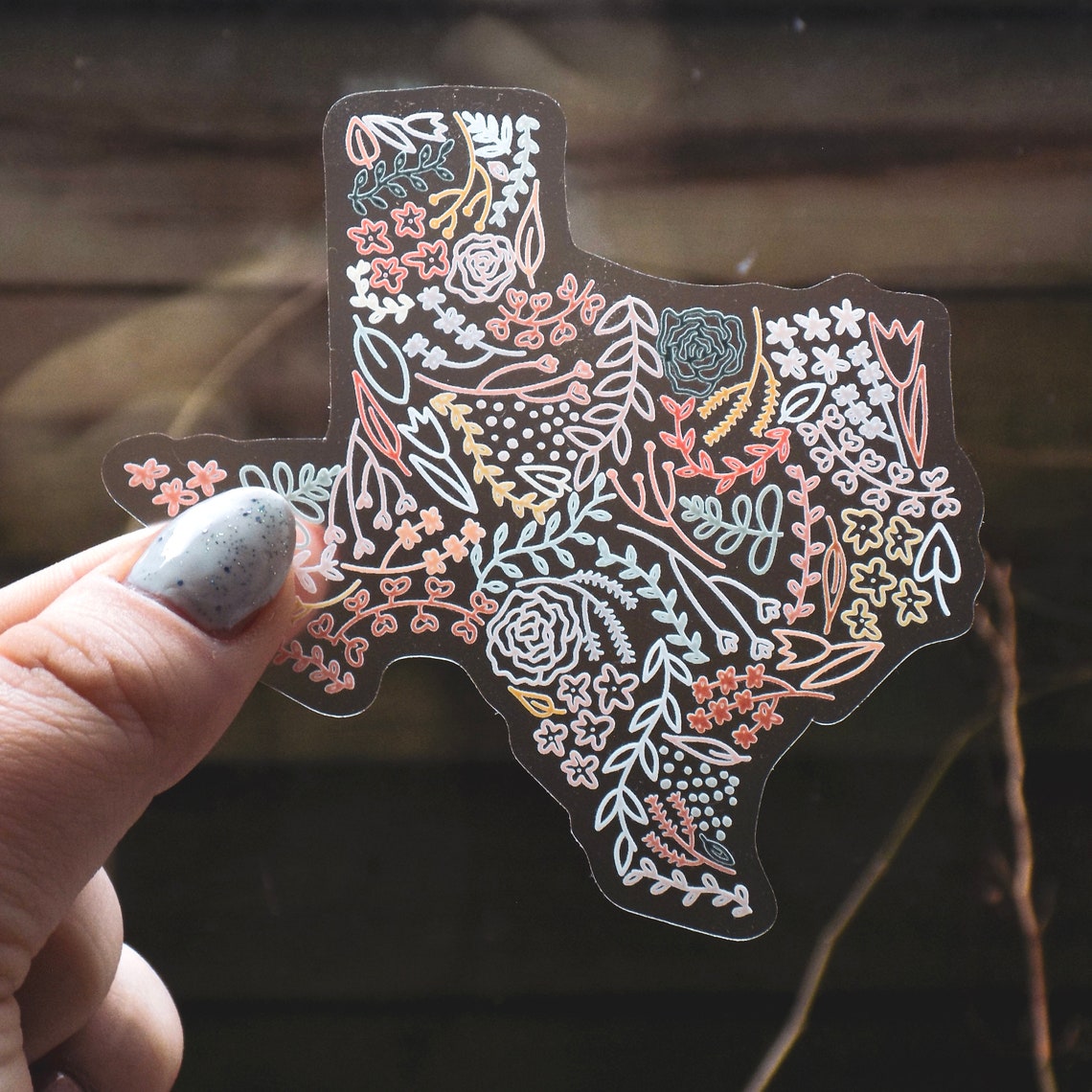 Clear Texas Floral Sticker. Weatherproof State Sticker. Vinyl - Etsy