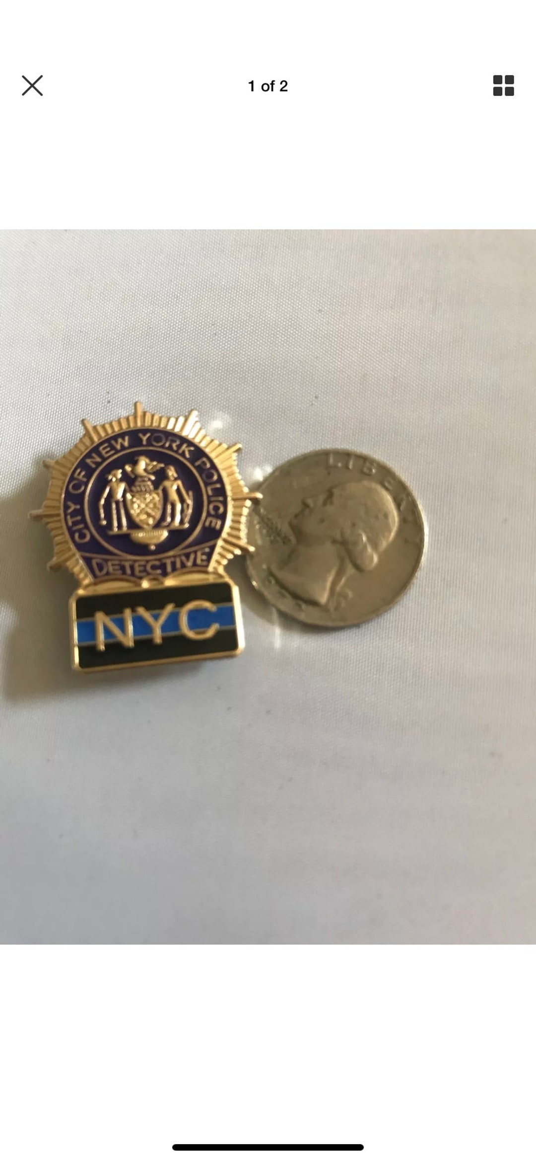 New York City Detective Mini Pin Thin Blue Line Lapel Hat Pin Cop ...