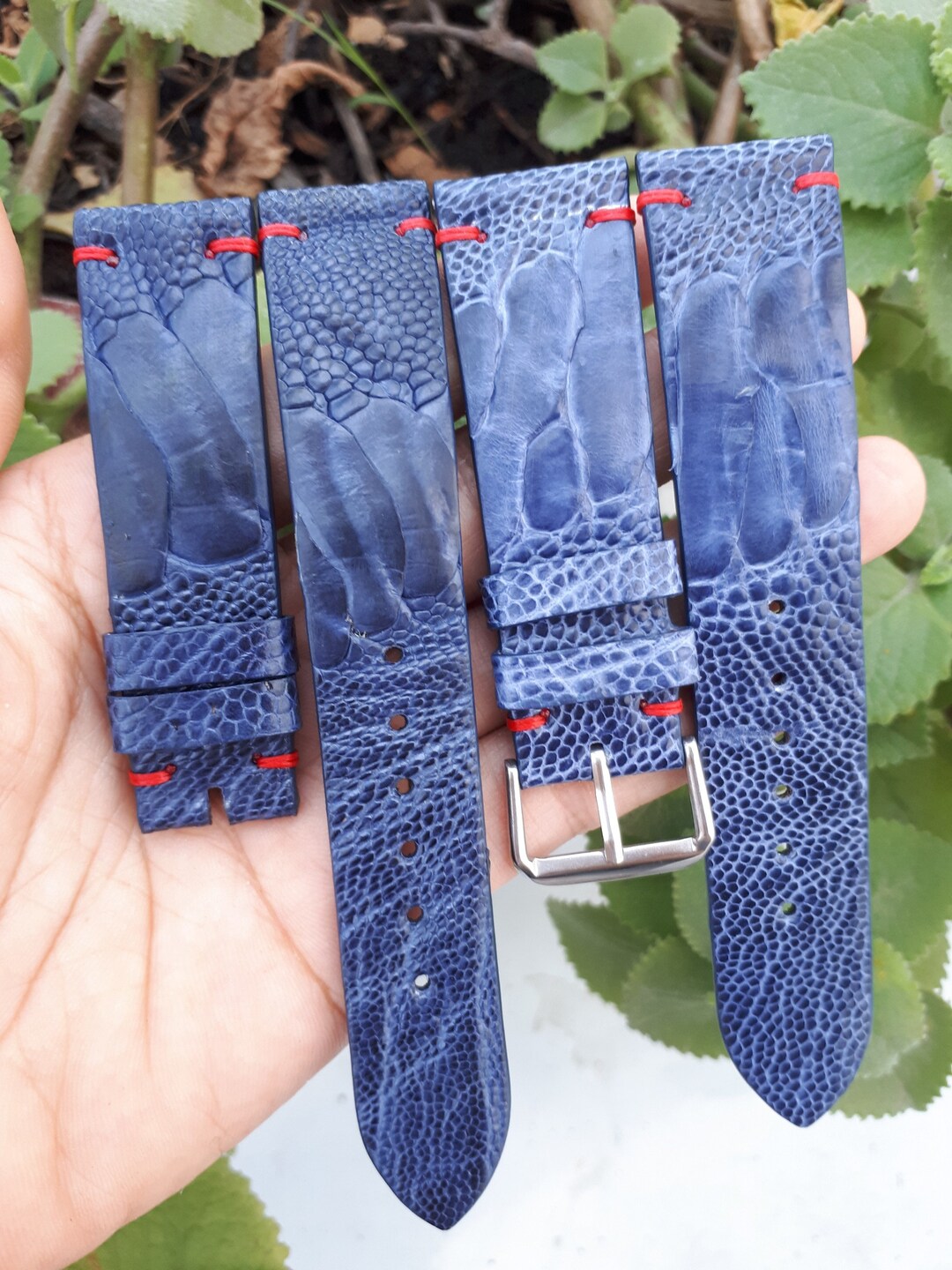 Handmade Leather Skin Watch Strap Band 22/20mm (make as Any Requests ...