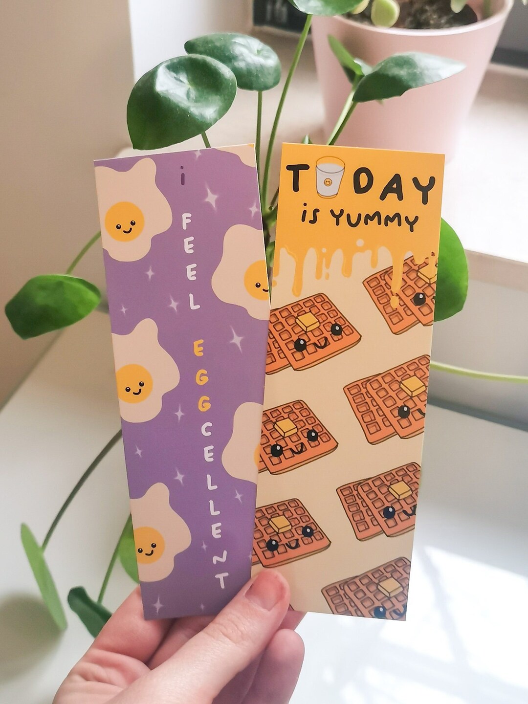 Waffle and Egg Bookmarks in a Set of 2 Cute Waffles and Eggs - Etsy UK