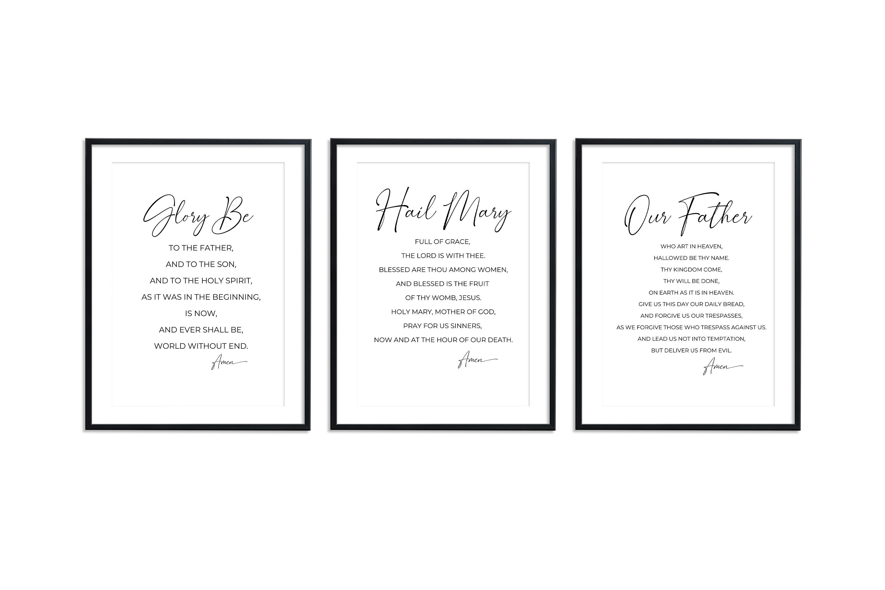 Catholic Prayer Pack, Our Father, Hail Mary, Glory Be, Catholic Prayer ...