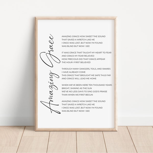Amazing Grace Print - Etsy