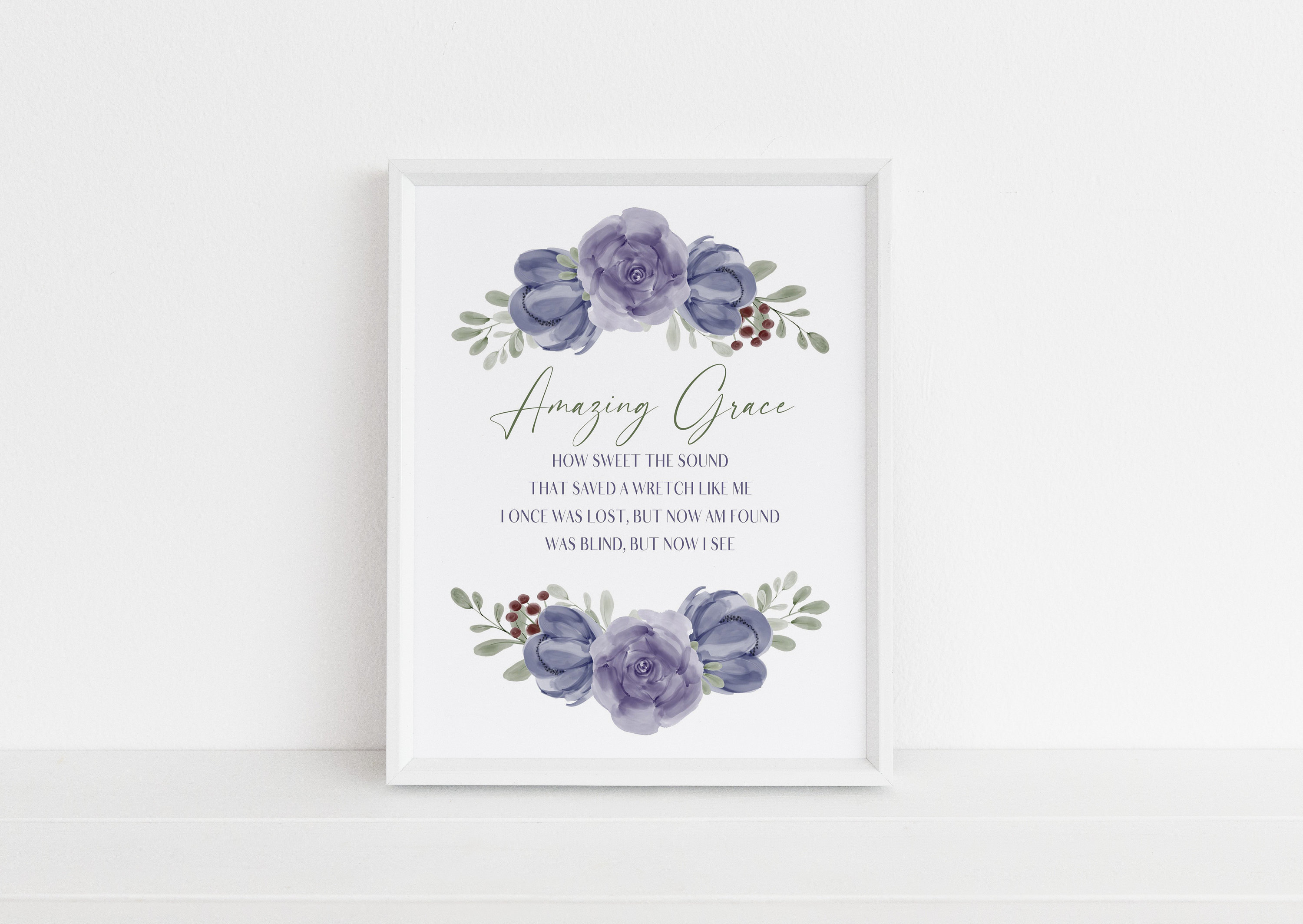 Amazing Grace Wall Art, Amazing Grace Lyrics Poster Print, Amazing ...