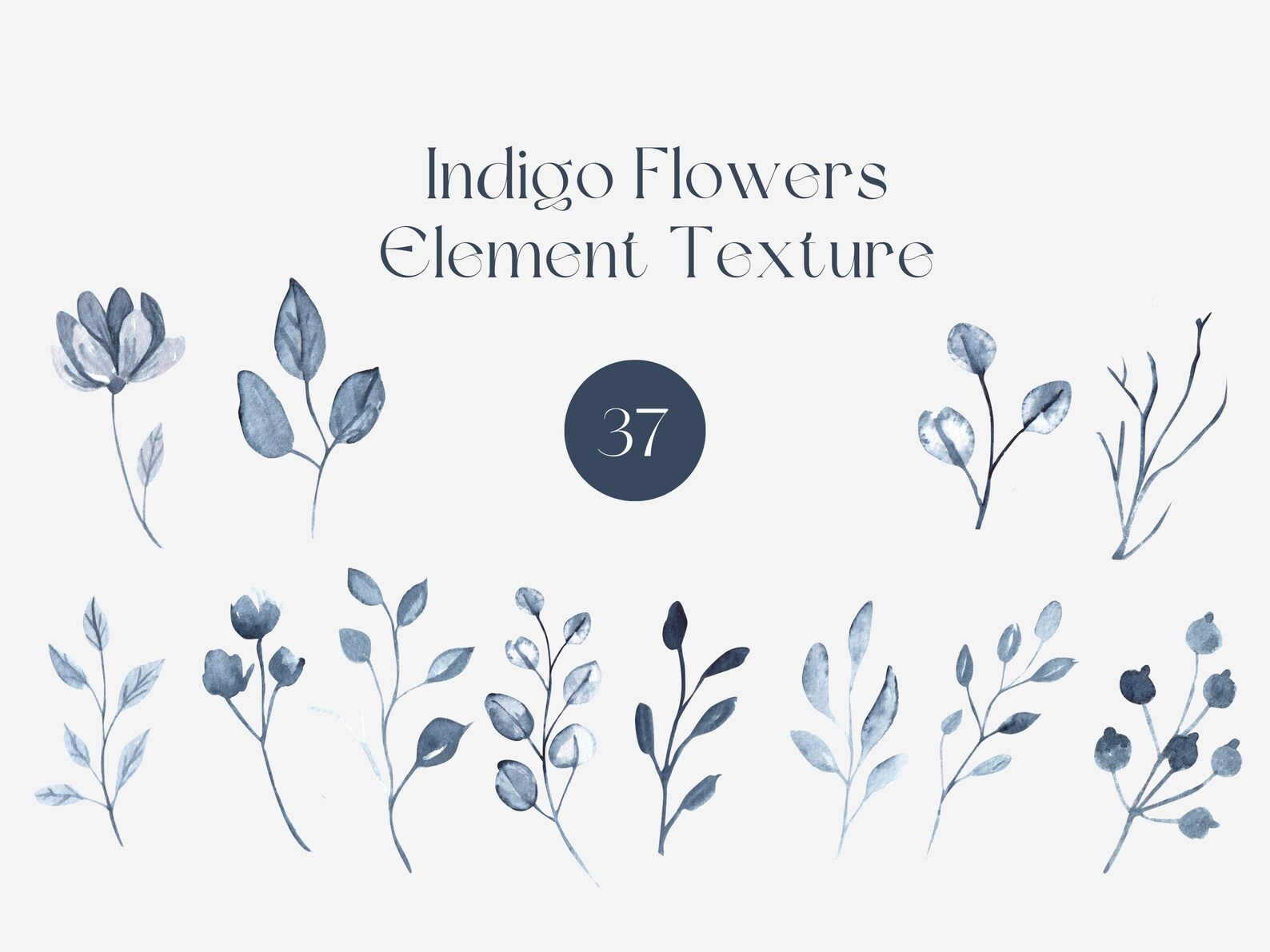 Watercolor Flower Clipart Png Blue Indigo & Gold Flower, Flower Png ...
