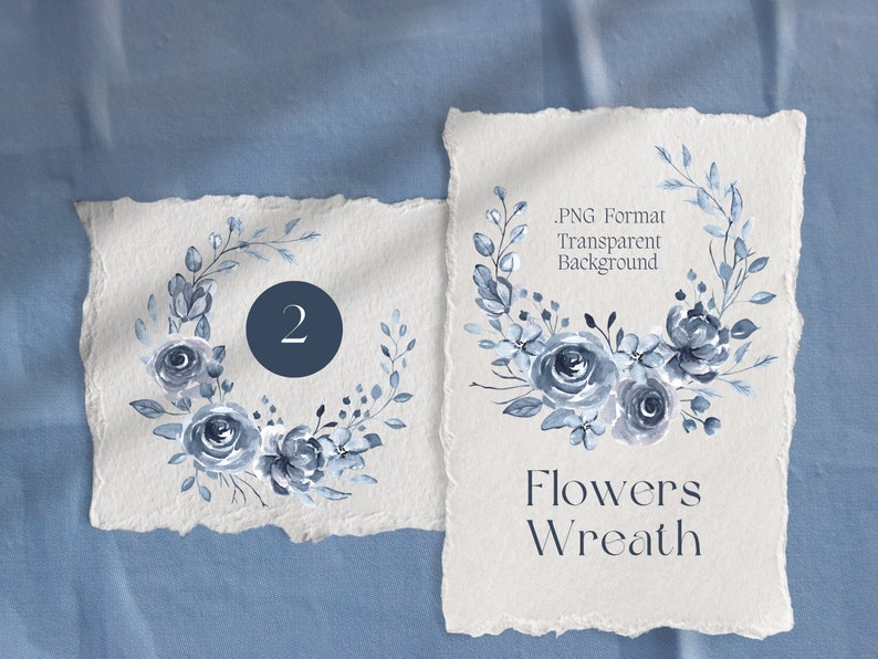 Watercolor Flower Clipart Png Blue Indigo & Gold Flower, Flower Png ...