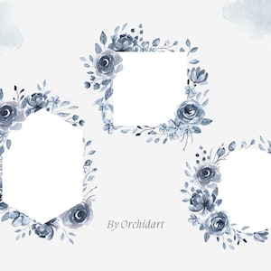 Watercolor Flower Clipart Png Blue Indigo & Gold Flower, Flower Png ...