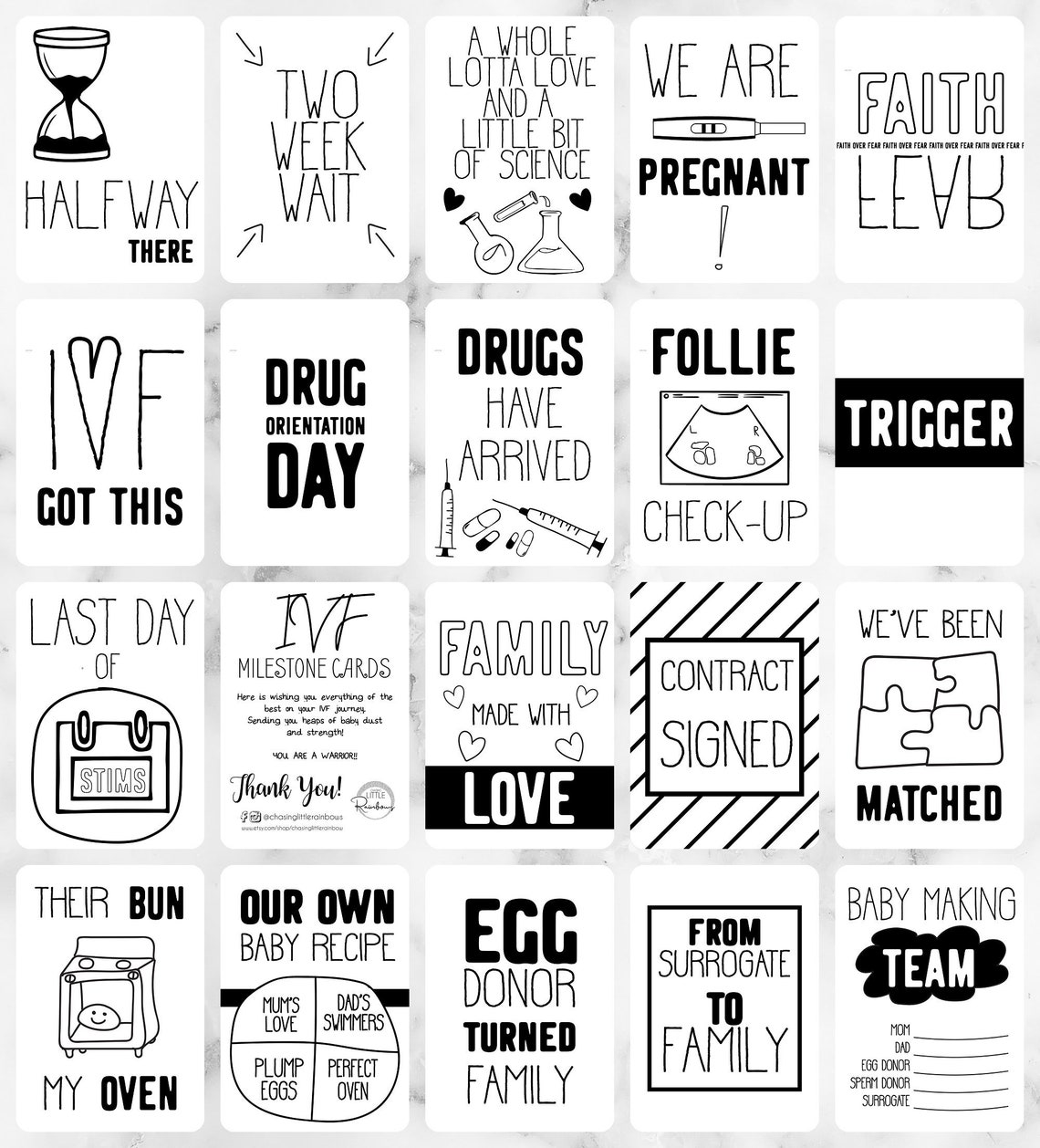 IVF Milestone cards Surrogate Surrogacy Egg Donor | Etsy