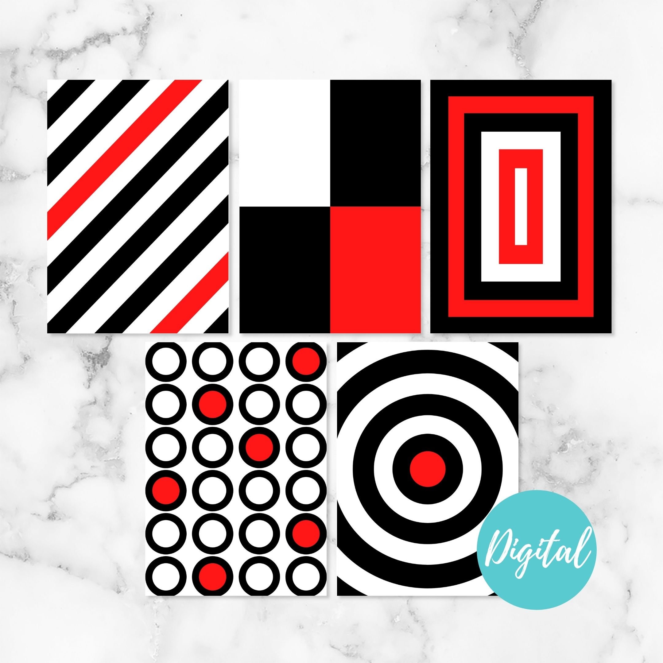 Buy High Contrast Visual Stimulation Cards for Babies 3-4.5 Months Old ...