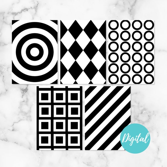 High Contrast Visual Stimulation Cards for Babies 1-3 Months - Etsy