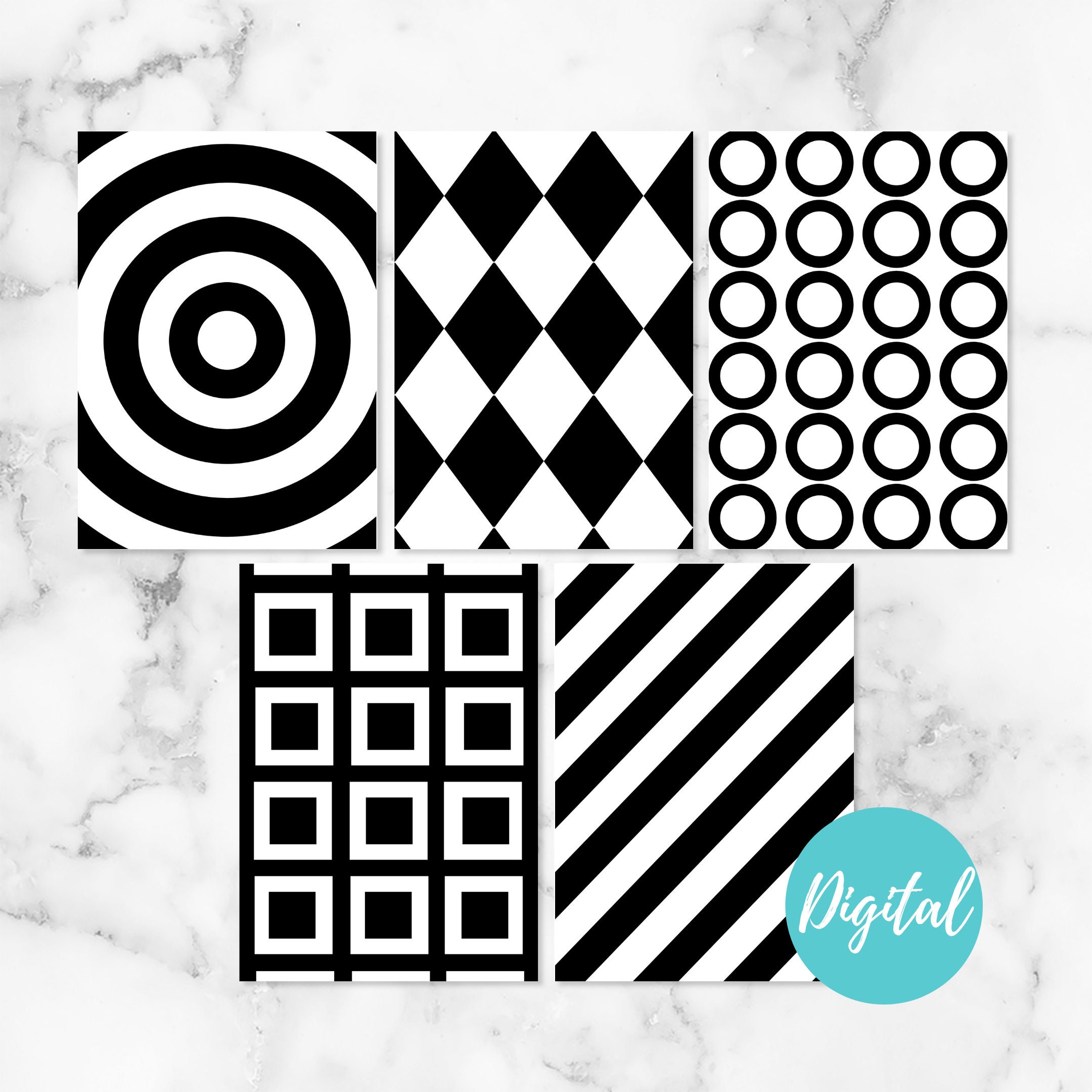 High Contrast Visual Stimulation Cards for Babies 1-3 Months Old - Etsy