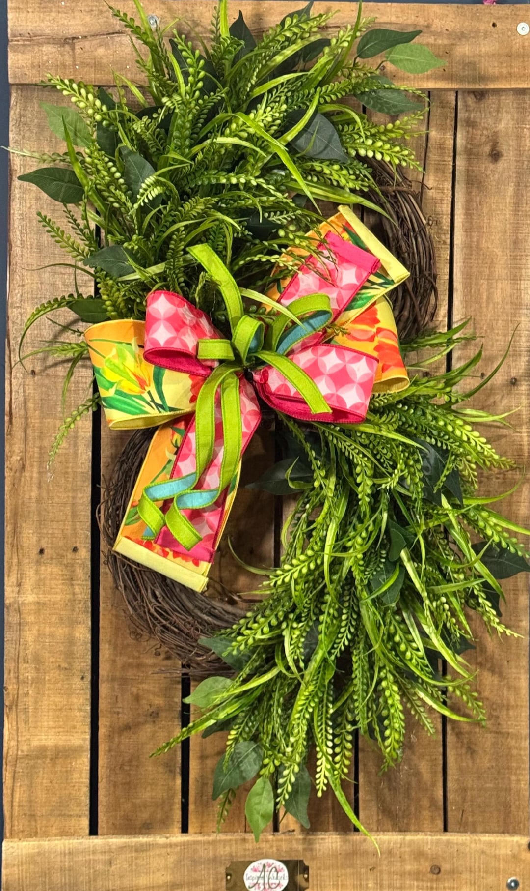 Beadgrass, Grapevine Wreath, Farmhouse, Summer, Home Decor, Office ...