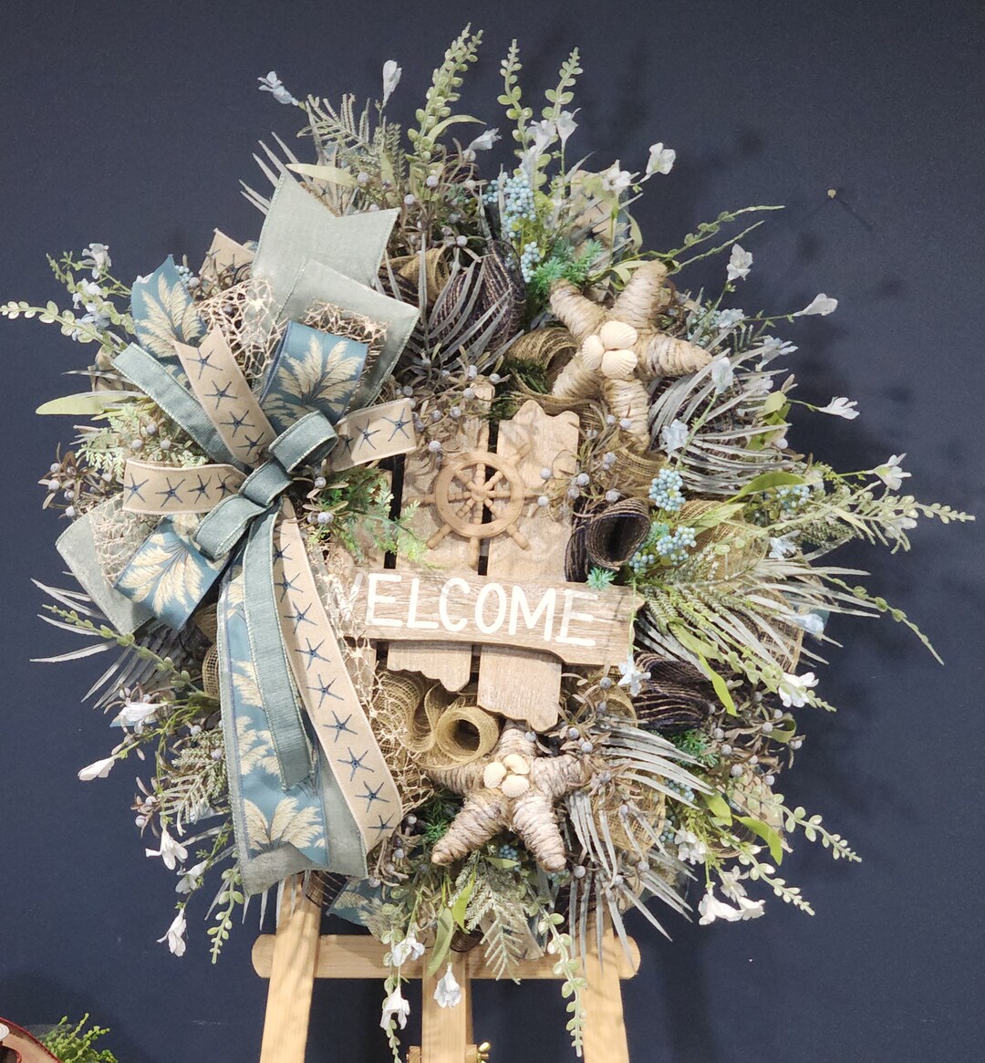 Beach, Coastal, Spring Wreath, Everyday Wreath, Beach Wreath, Summer ...