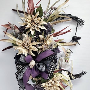 Halloween Wreath, Halloween Decor, Gothic Moon, Halloween Grapevine ...