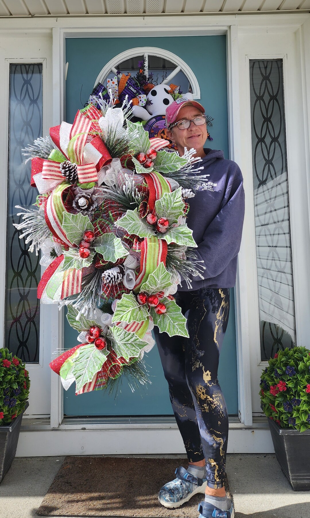 Christmas Wreath, Poinsettia Wreath, Christmas, Ac Inspired Wreaths ...