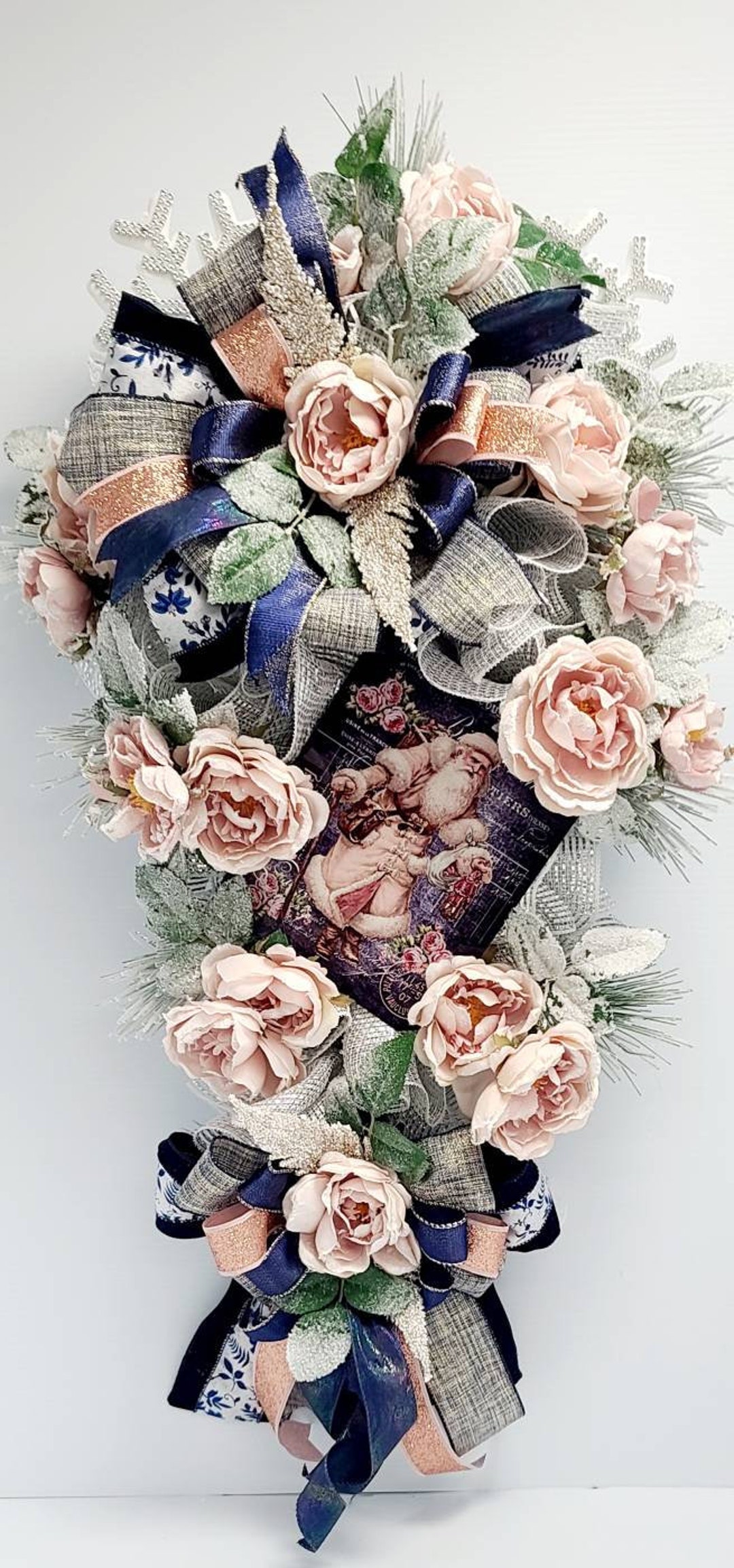 Vintage Swag, Vintage Santa Swag, Swag, Christmas Santa Swag, Home ...