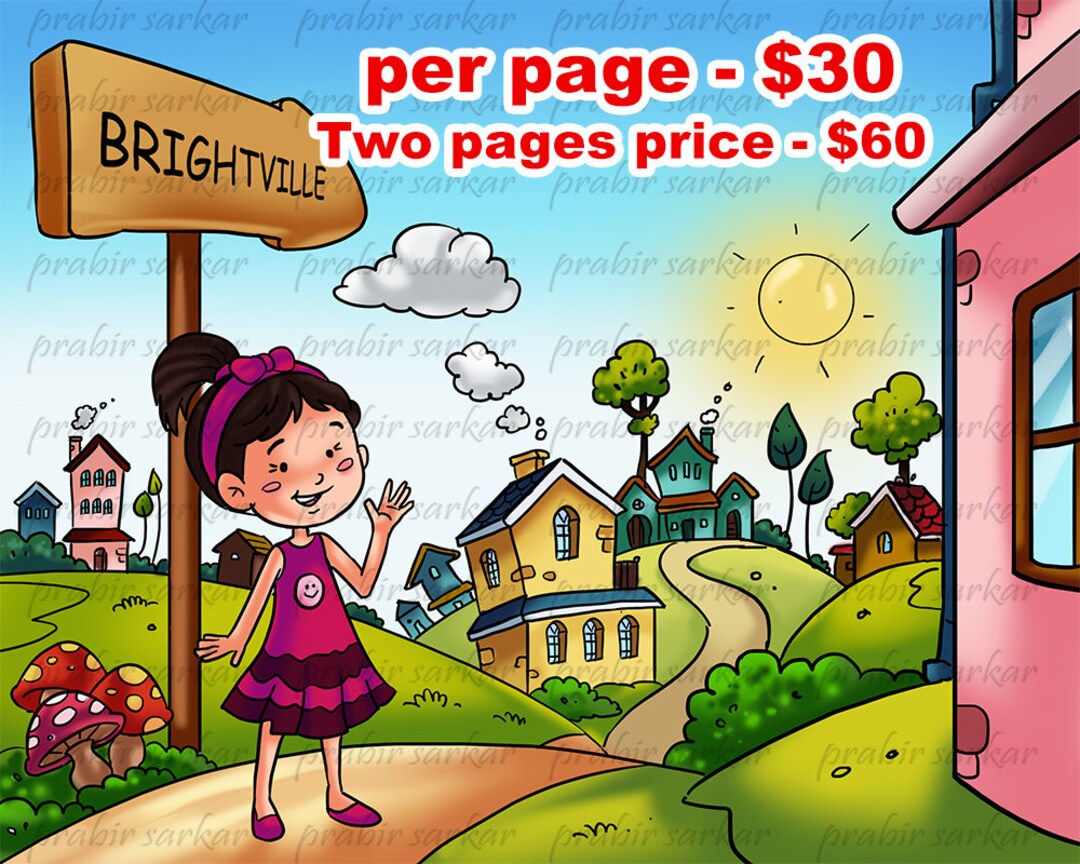 Custom Cartoon Style Children Book Illustration - Etsy