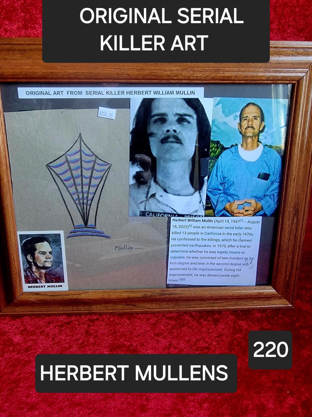 1 ORIGINAL Framed Serial Killer Art by HERBERT MULLENS - Etsy