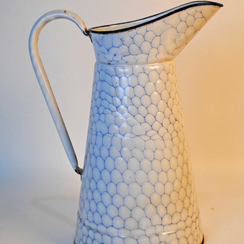 Antique Enamelware Jug - Etsy